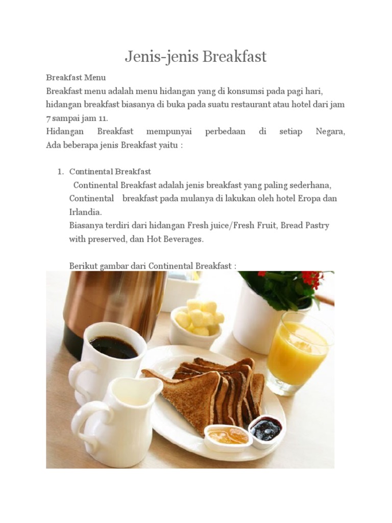 Jenis - Jenis Breakfast | PDF