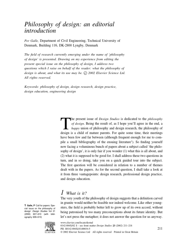 Philosophy of Design: An Overview | PDF | Design | Scientific Method
