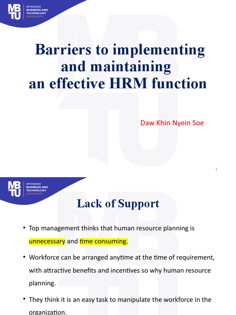 7 Barriers To Implementing and Maintaining An Effective HRM Function ...