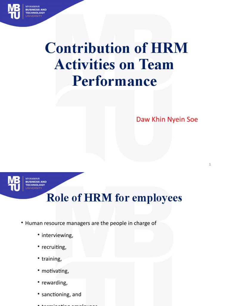 5 Contribution of HRM Activities On Team Performance | PDF | Human ...