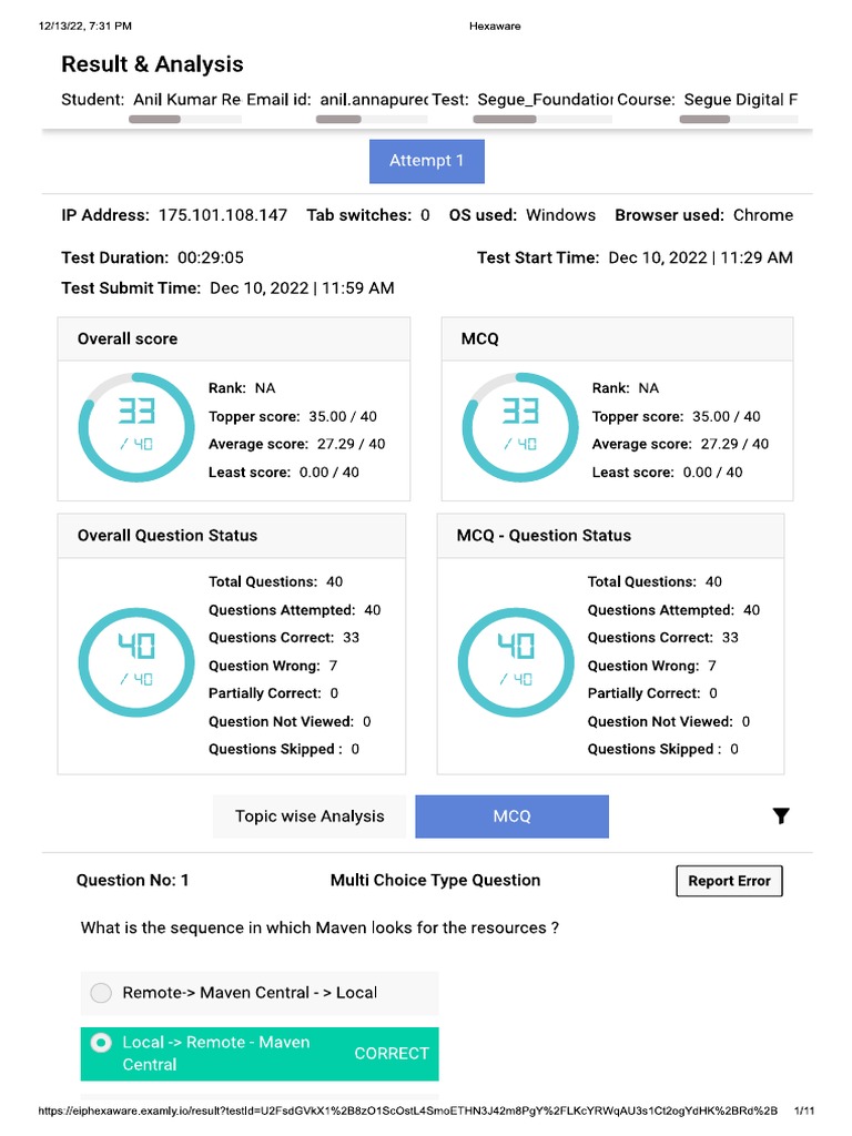 Maven Dependency Analysis | PDF | Multiple Choice | Information Technology Management