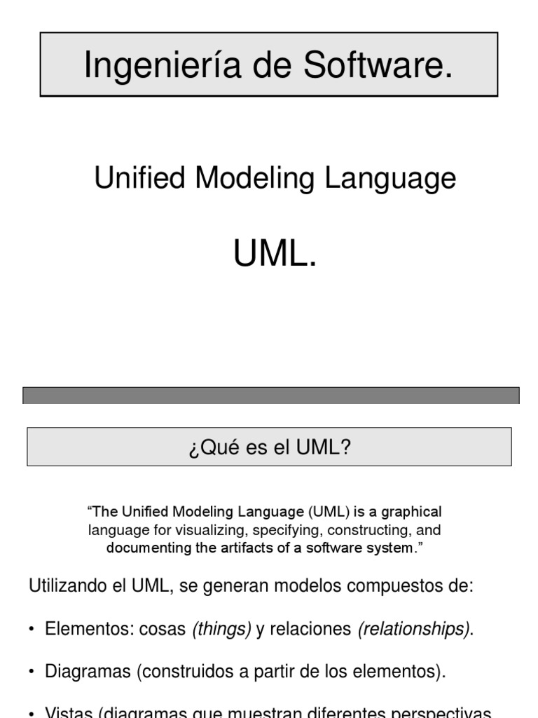 Introducción al Lenguaje UML en Software | PDF | Lenguaje de modelado ...