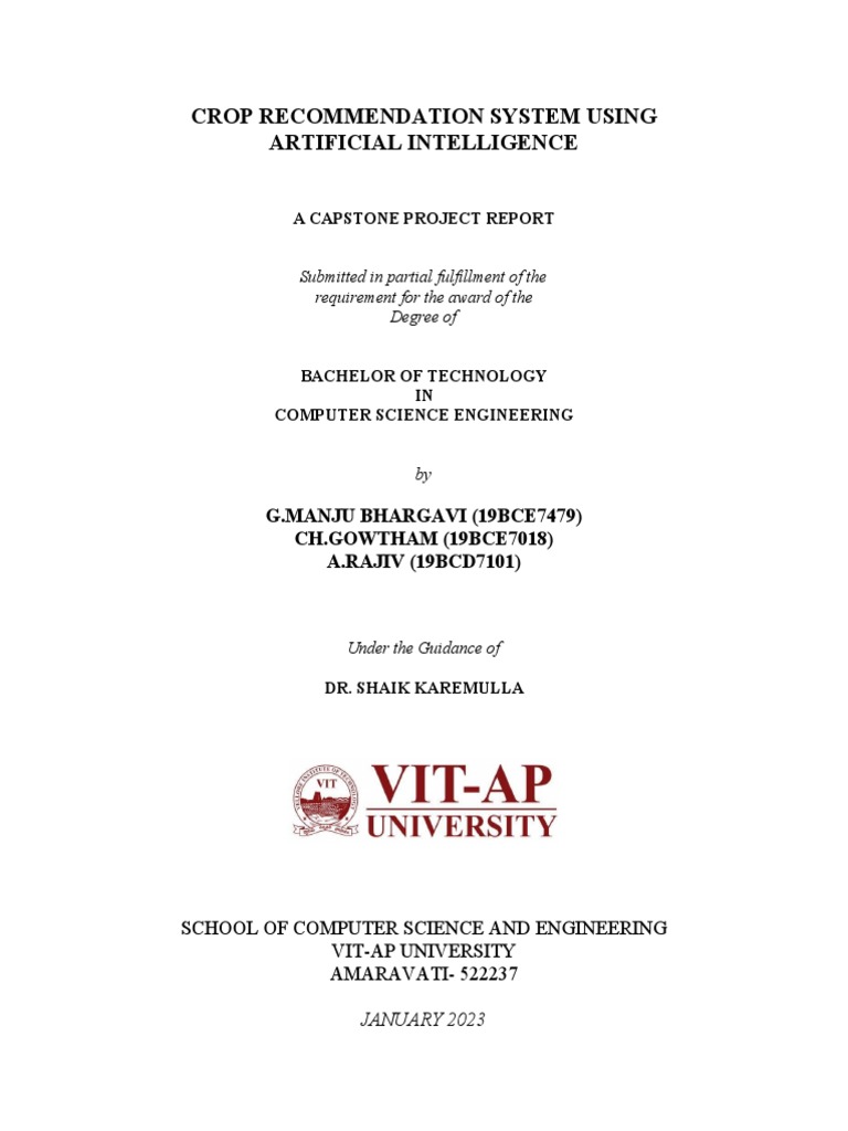 CAPSTONE THESIS Format | PDF | Agriculture | Machine Learning