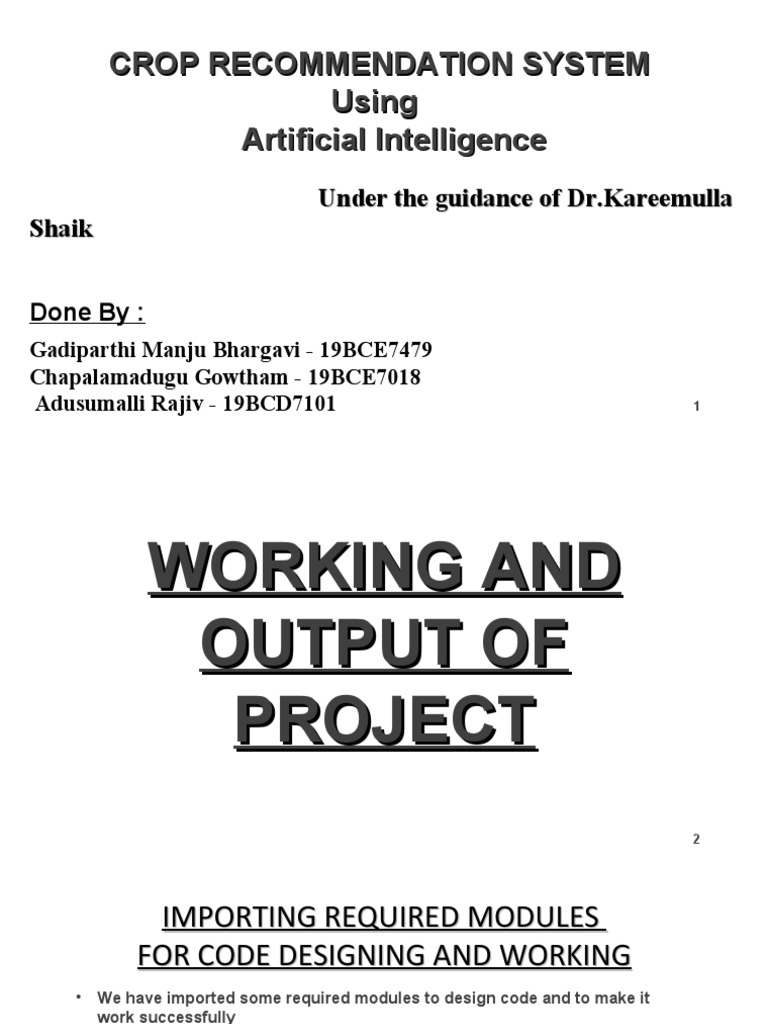 CROP RECOMMENDATION SYSTEM Review3 | PDF | Machine Learning | Internet ...