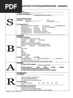Sbar | PDF | Causes Of Death | Medical Specialties