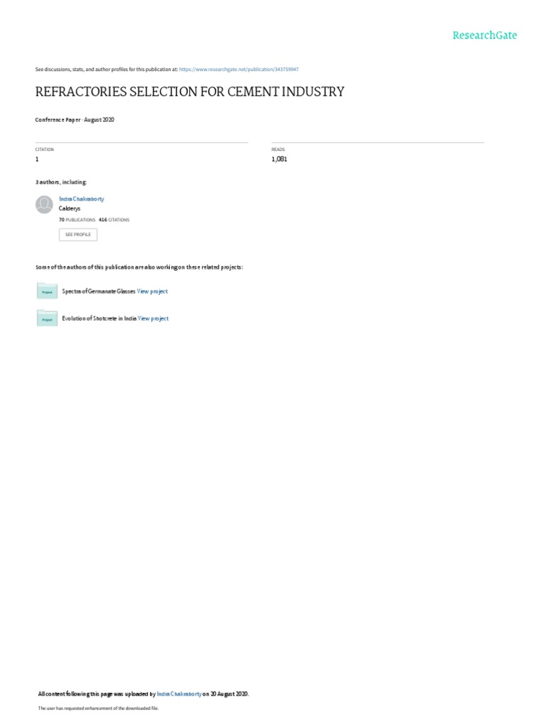 Refractories Selectionforfor Cement Kiln IREFCON2012 | Download Free ...
