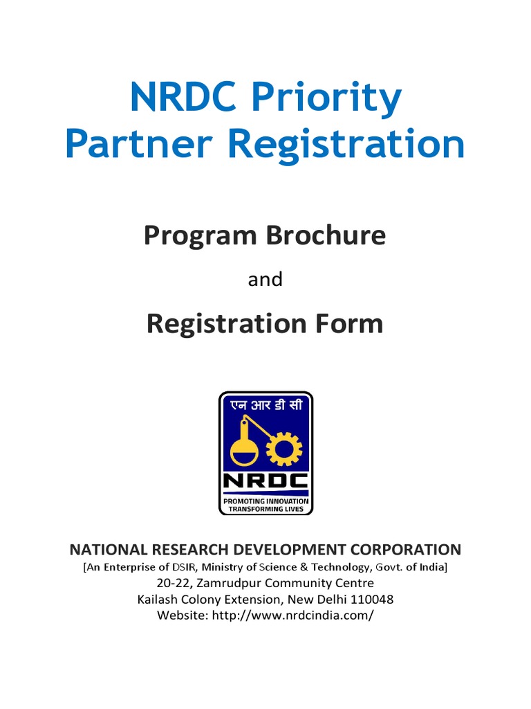 Brochure_Regn_Form_NRDC_Priority_Partner_Registration | PDF | Patent ...