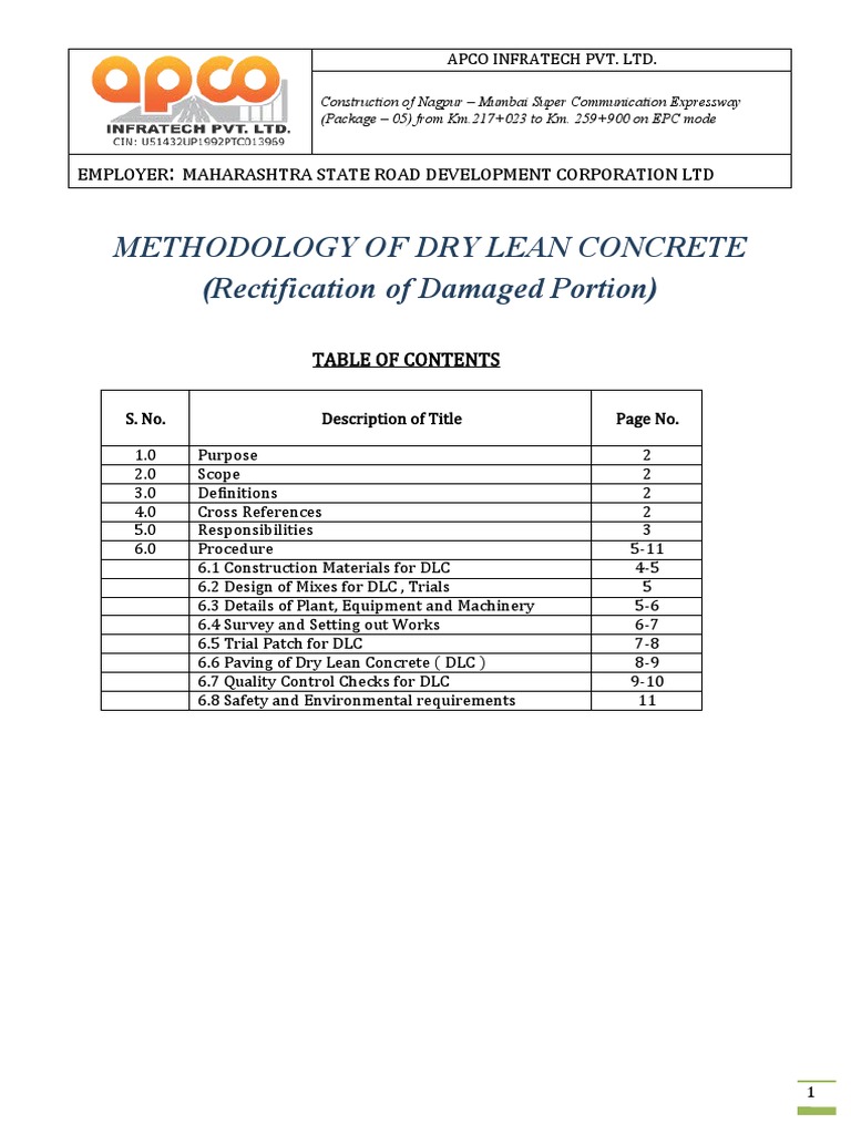 Methodology for Dry Lean Concrete Repair | PDF | Concrete ...