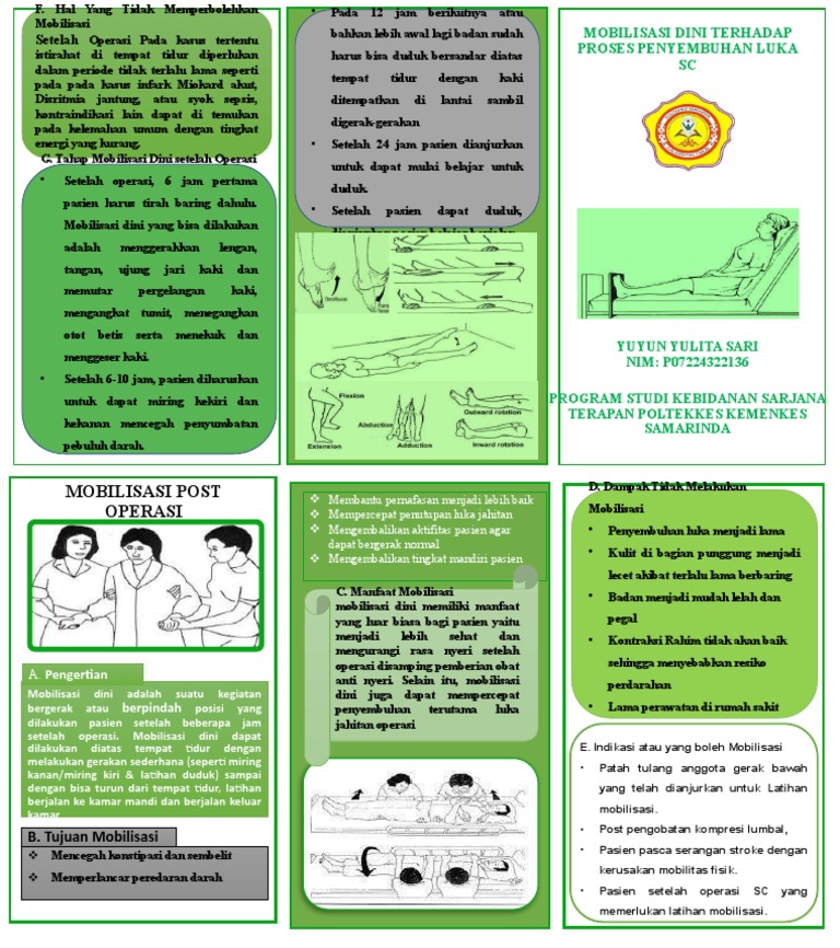 Leaflet Mobilisasi Dini Terhadap Proses Penyembuhan Luka SC | PDF