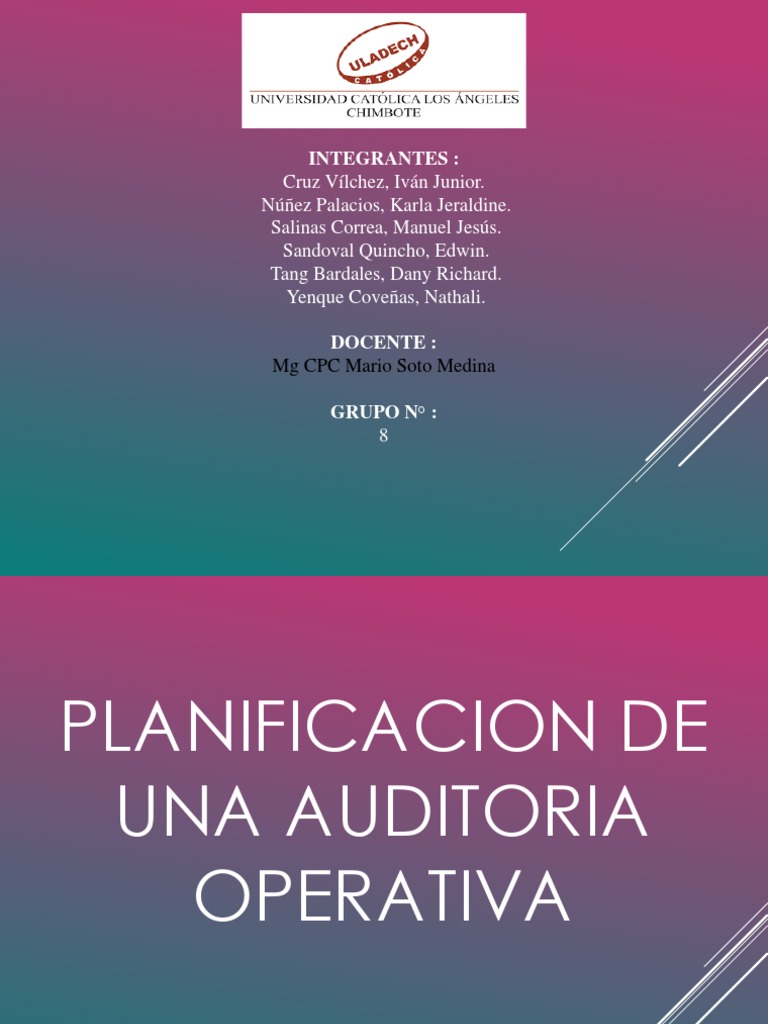 Planificacion de La Auditoria Operativa | PDF | Auditoría | Planificación