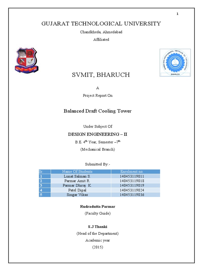 Balanced Draft Cooling Tower Project | PDF | Evaporation | Drill