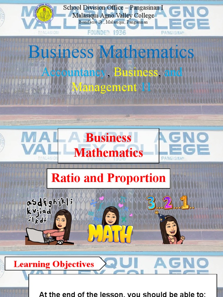 Business Math Ratio Proportions | PDF | Ratio | Cakes