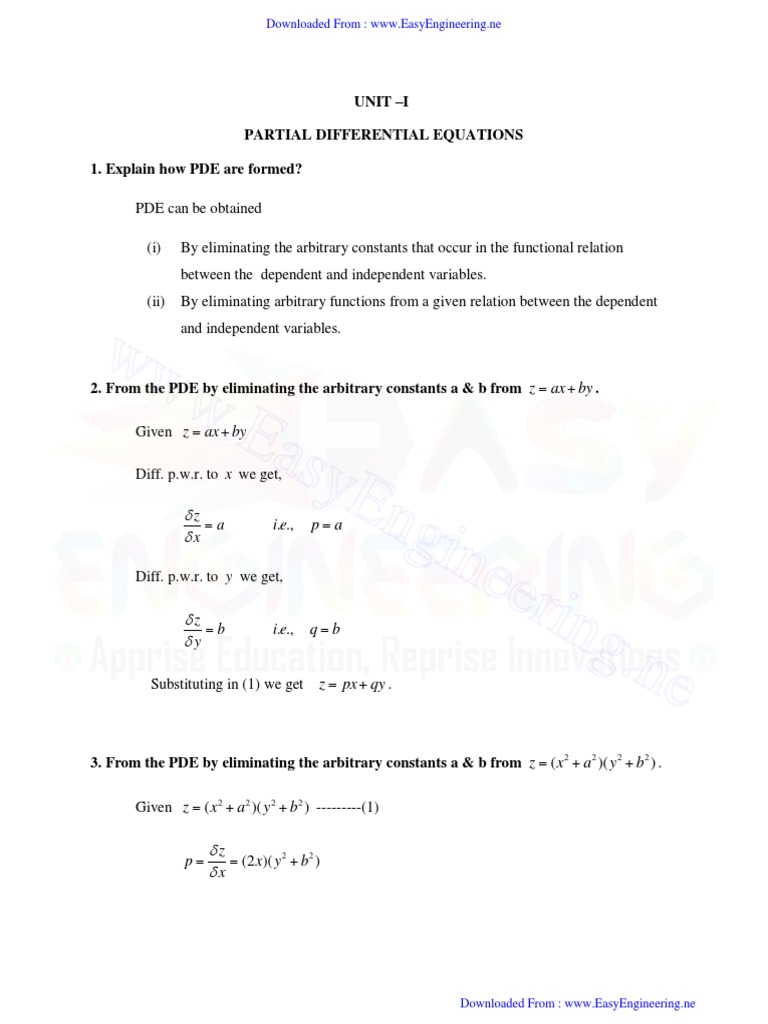 MA6351 Transforms and Partial Differential Equations 1 by ... MA6351 Transforms and Partial Differential Equations 1 by ...