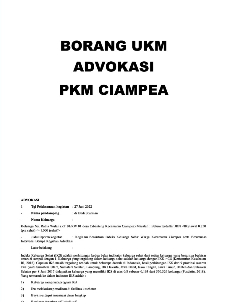 PDF Borang Ukm Advokasi Compress | PDF
