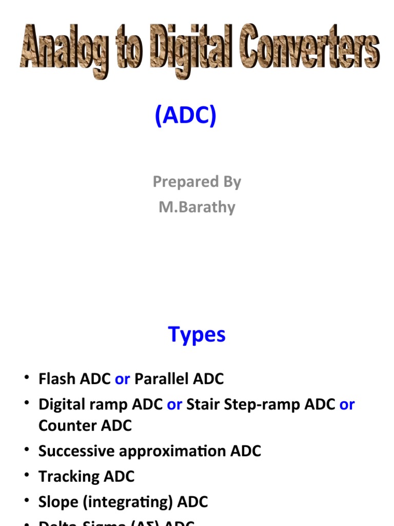 Types of ADCs and their Working Principles | PDF | Analog To Digital Converter | Electrical Circuits