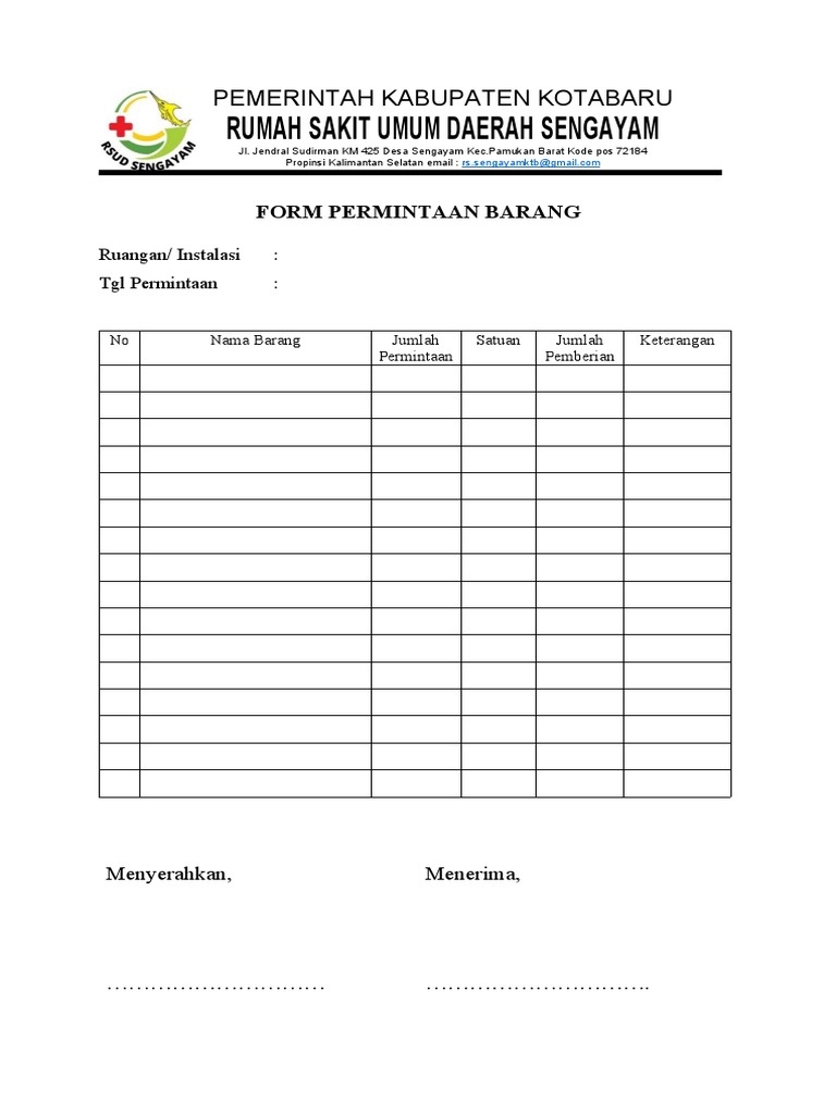 Form Permintaan Barang | PDF