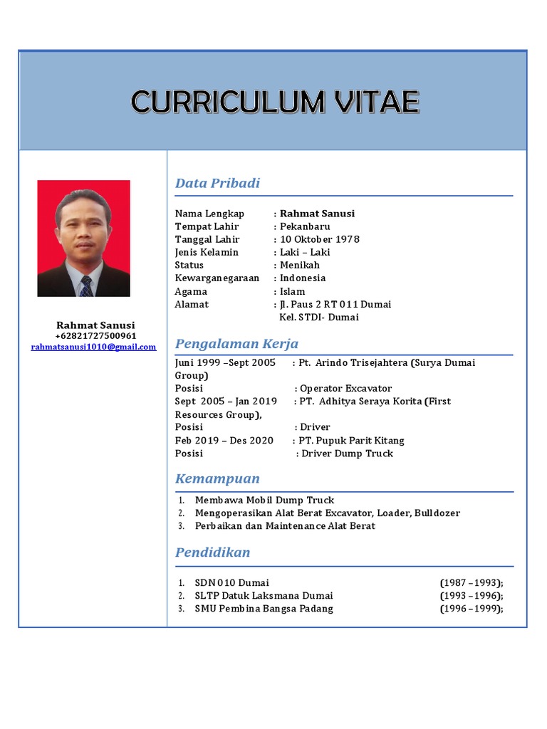 CV - Rahmat Sanusi | PDF