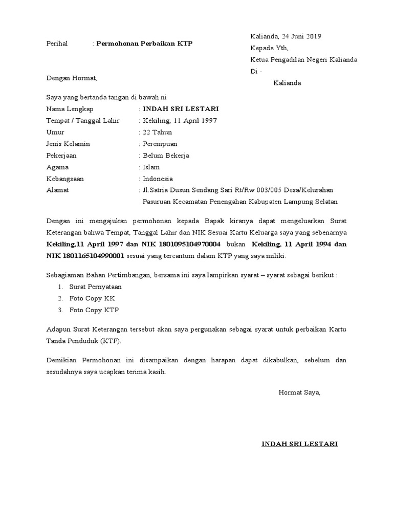 Surat Perbaikan Ijazah, KK, Nik | PDF