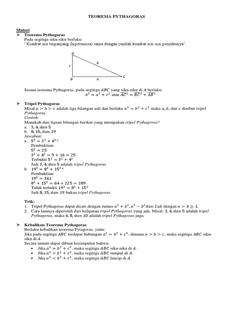 Teorema Pythagoras | PDF