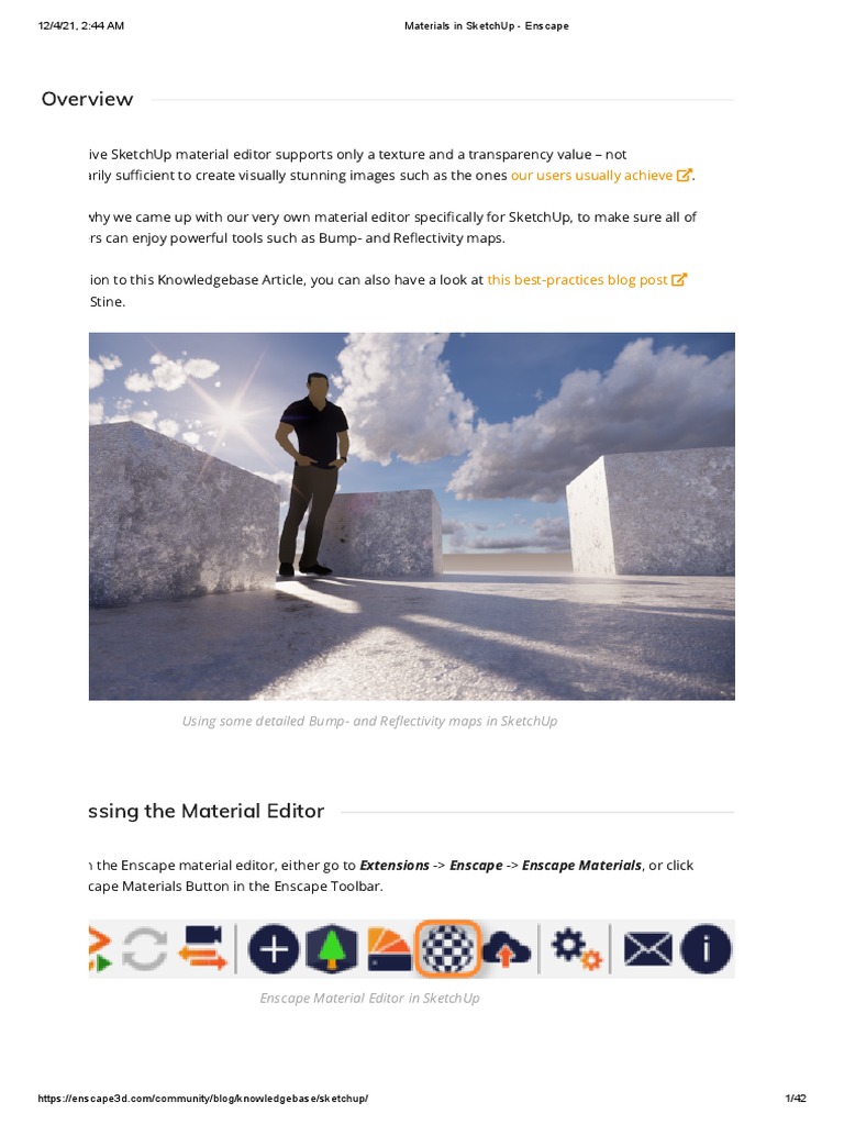 Materials in SketchUp - Enscape | PDF | Texture Mapping | Reflection ...