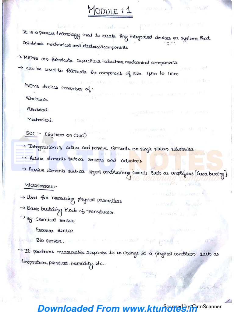 Mems Notes Full Ktunotes - in | PDF