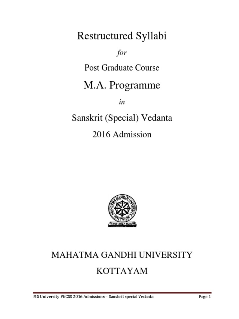 Sanskrit Vedanta MA Syllabus | PDF | Advaita Vedanta | Vedas