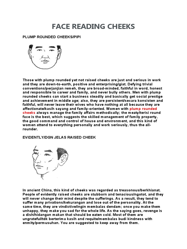 FACE READING CHEEKS | PDF