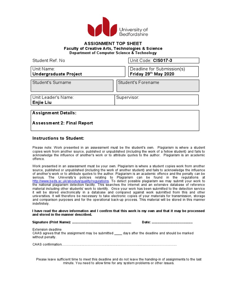 Cis017 3 Assignment 2 Topsheet Download Free Pdf Plagiarism Information Technology 