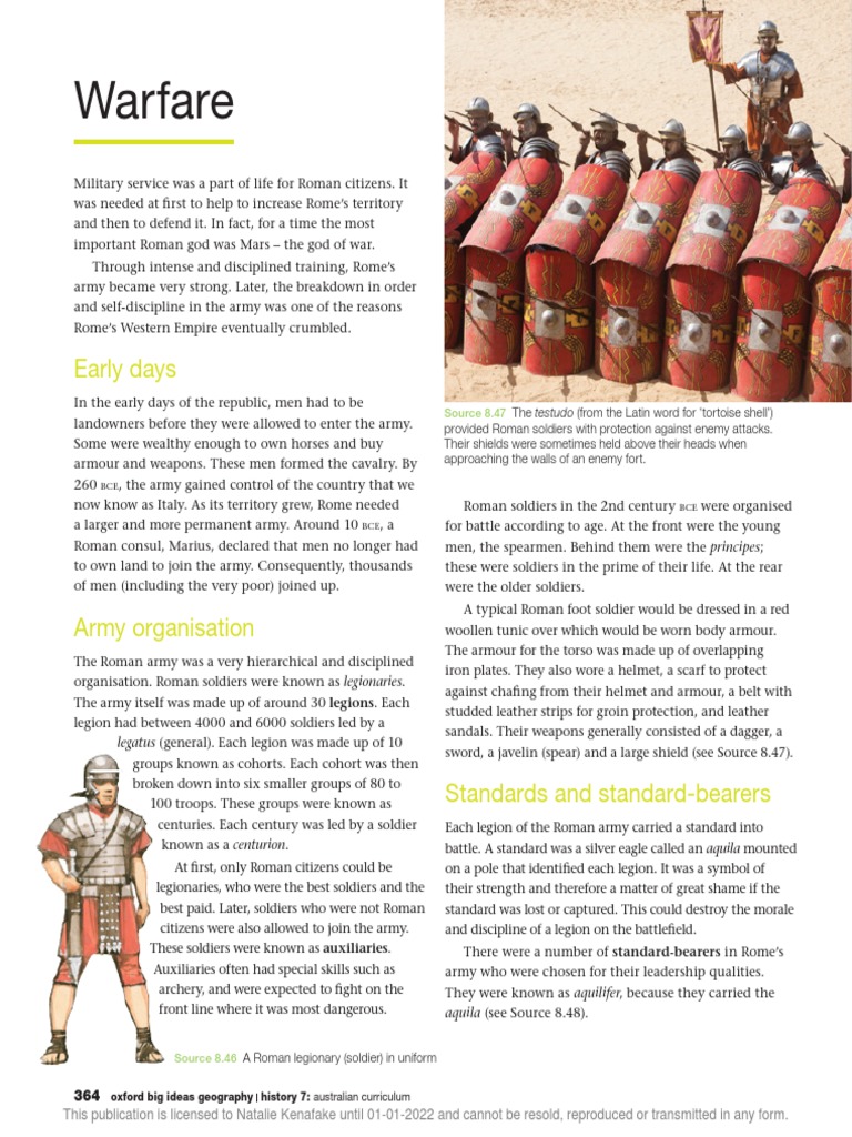 The Organization and Tactics of the Formidable Roman Legion | PDF ...