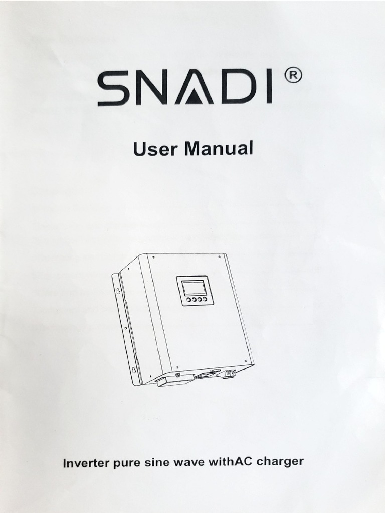 Snadi 12V 1KW Inverter User Manual | PDF