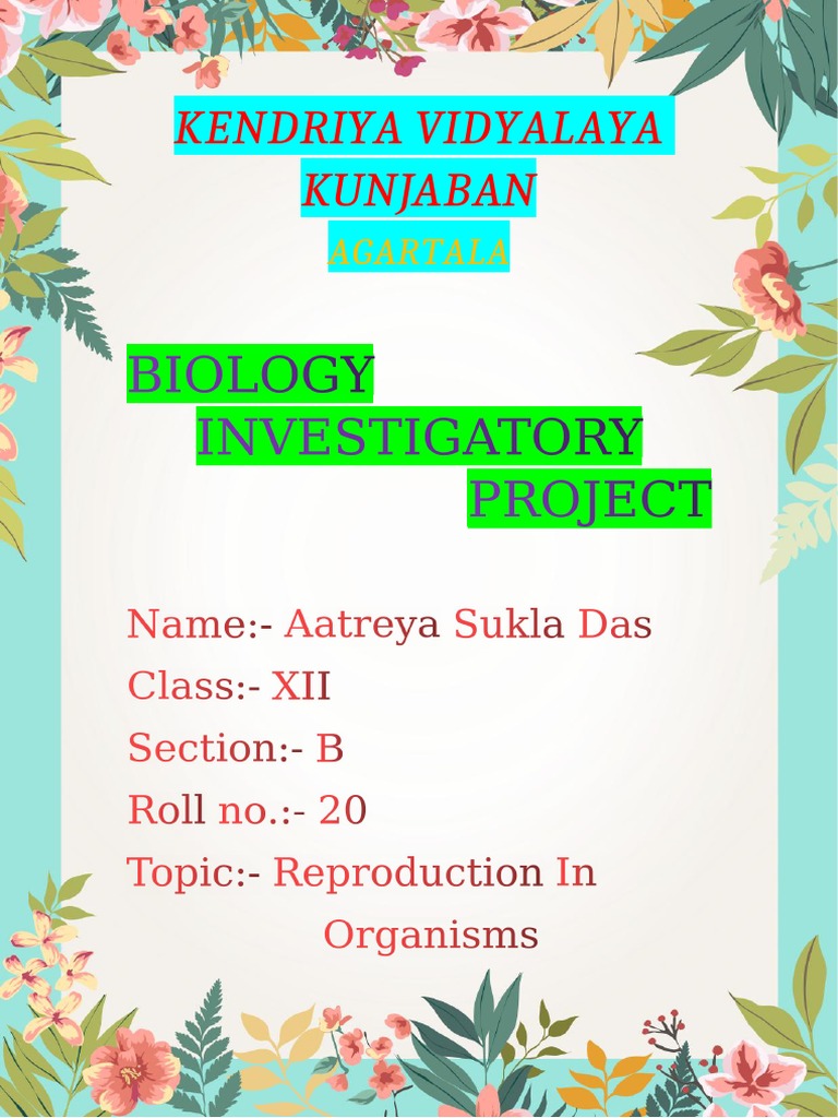 Biology Investigatory Project (Front Page) | PDF