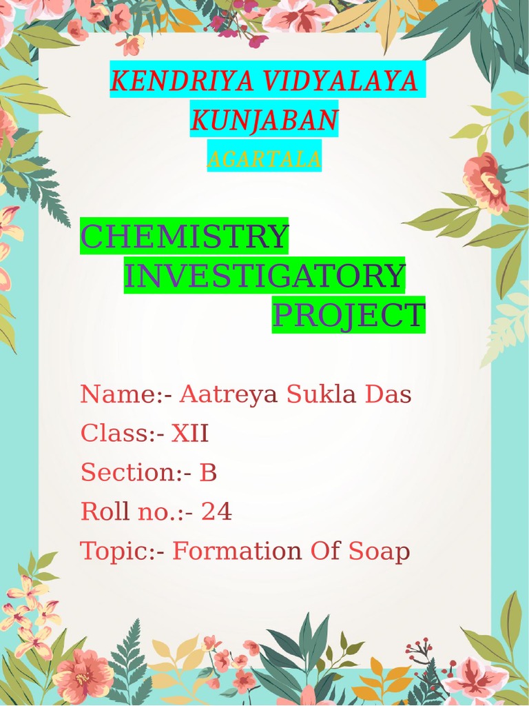 Chemistry Investigatory Project (Front Page) | PDF