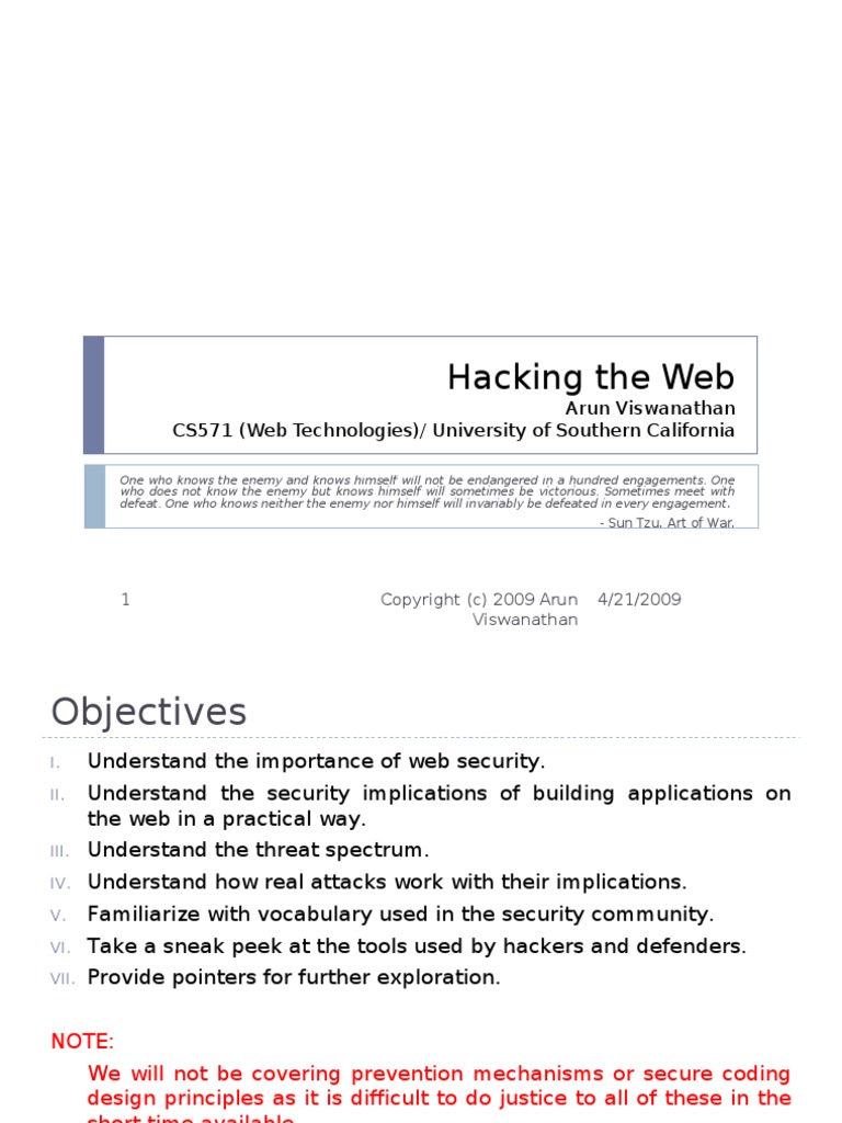 Hacking The Web | PDF | Http Cookie | Internet Explorer