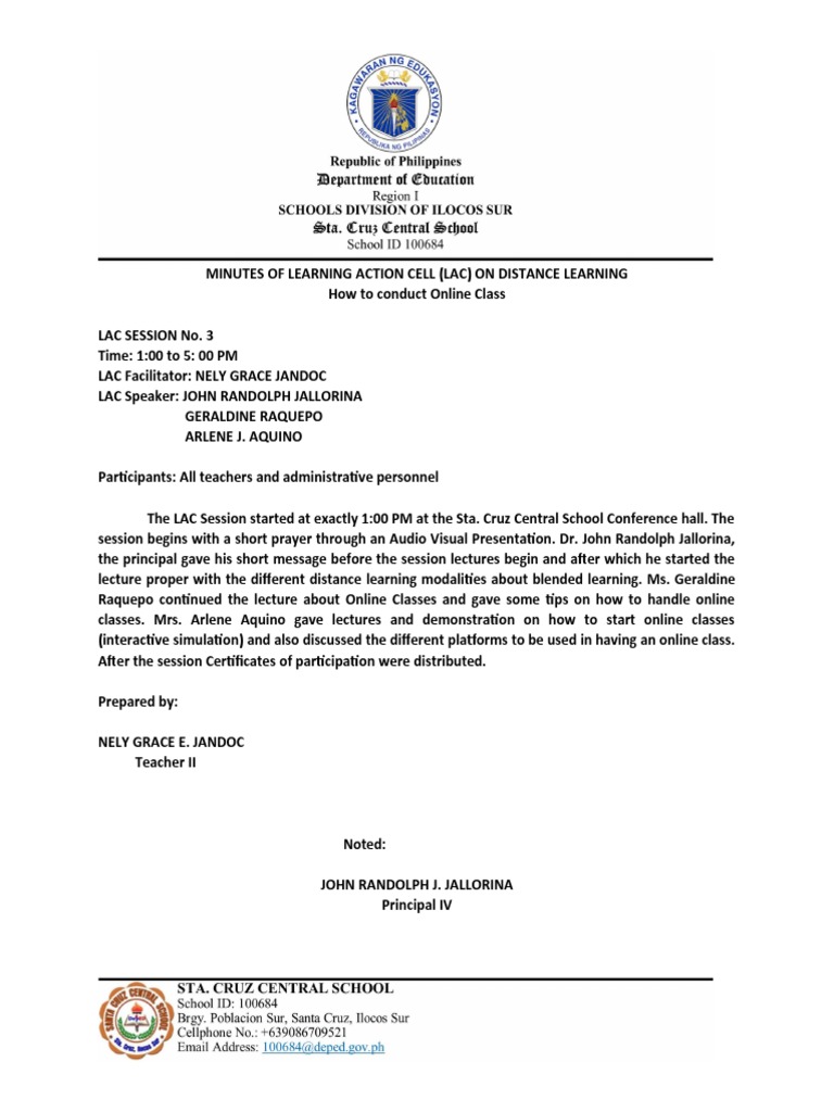 Minutes of Meeting LAC | PDF