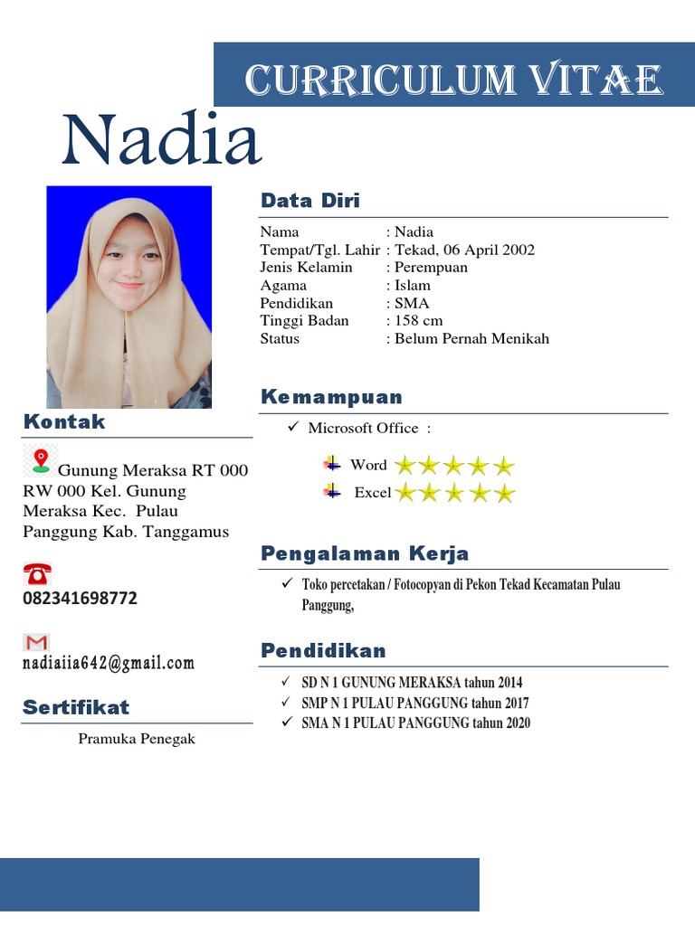 CV Nadia | PDF