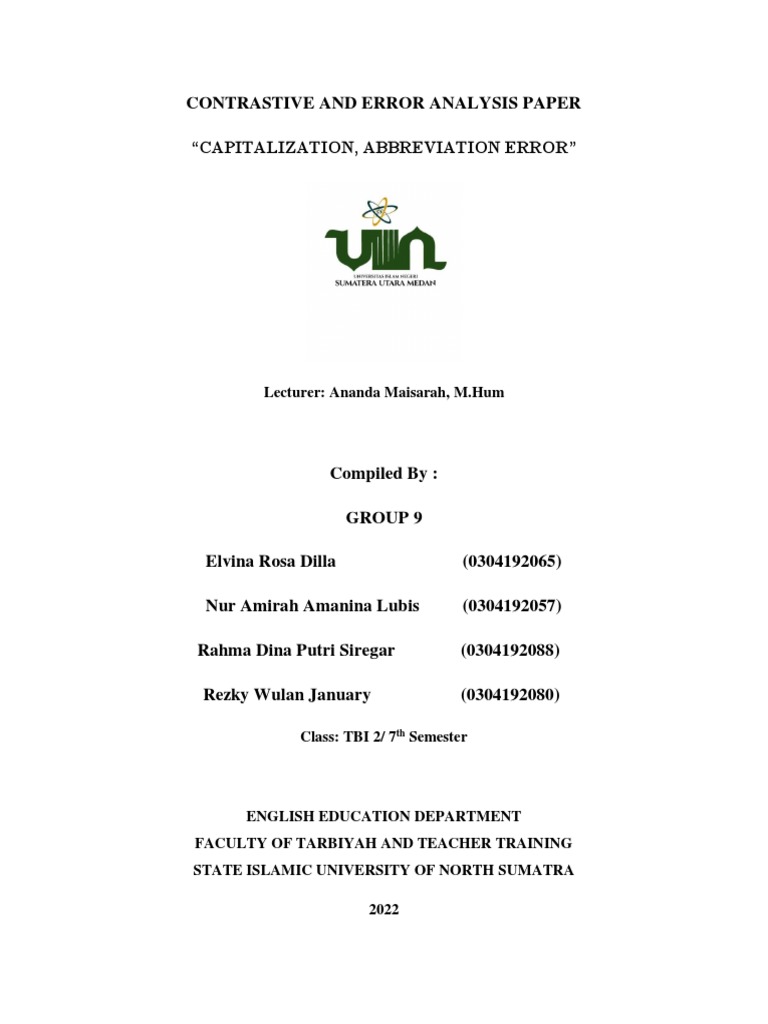 Capitalization and Abbreviation Errors Analysis | PDF | Acronym | Word