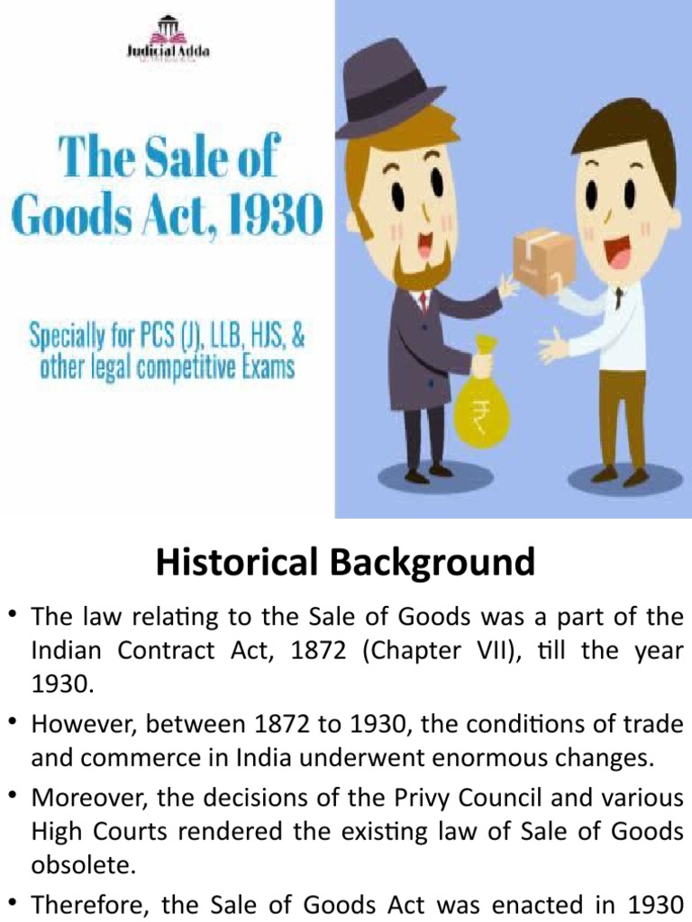 17. Introduction to Sale of Goods Act | PDF | Breach Of Contract | Sales