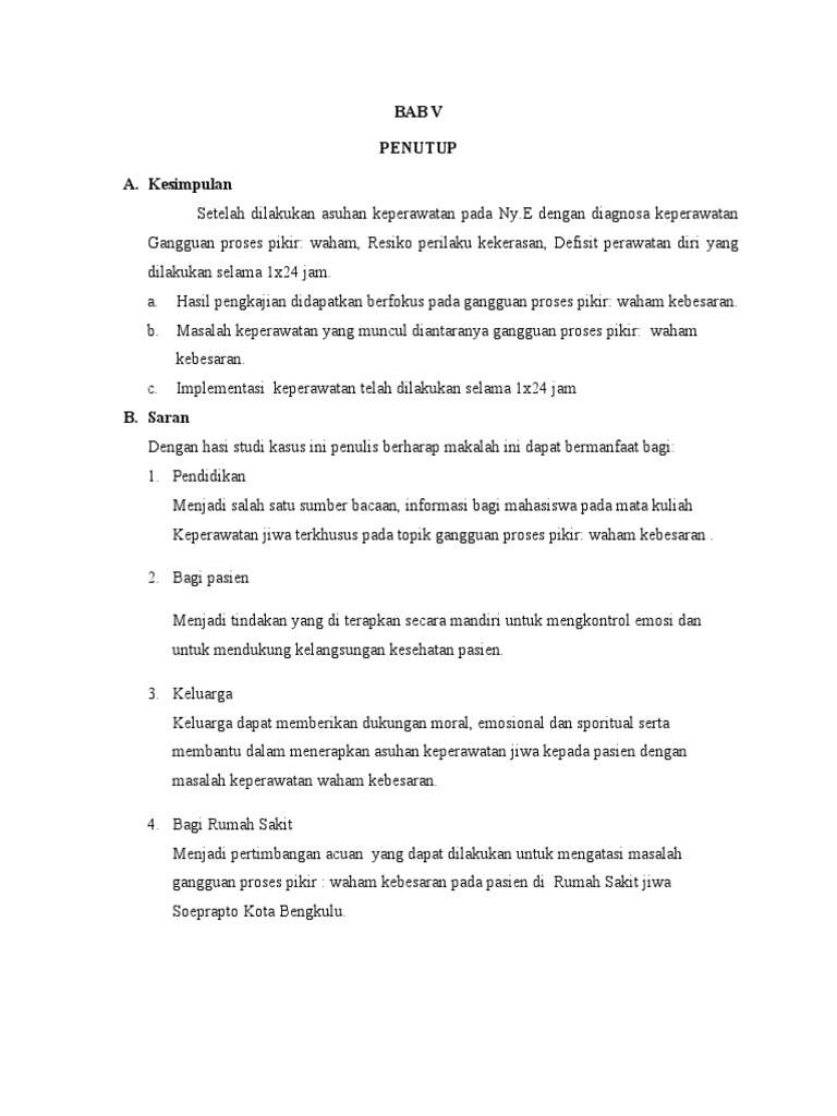 Asuhan Keperawatan Waham Kebesaran | PDF | Pengembangan Diri