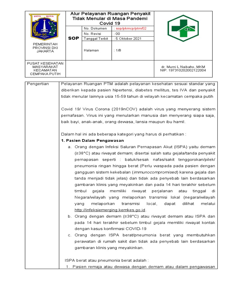 Sop Pelayanan PTM | PDF | Sains & Matematika