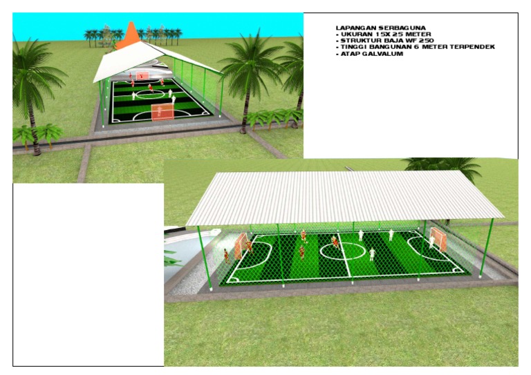 Desain Pasang Atap Lapangan Serbaguna | PDF