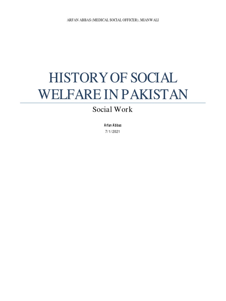 History of Social Welfare in Pakistan | PDF | Pakistan