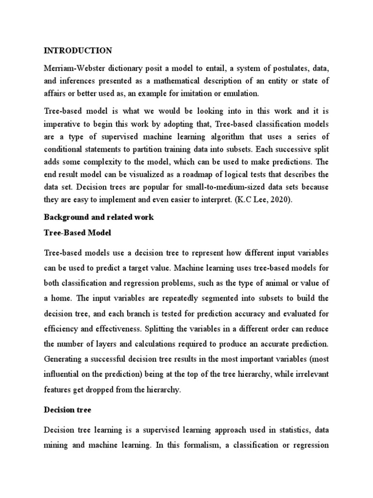 Tree-Based Model | PDF | Machine Learning | Conceptual Model