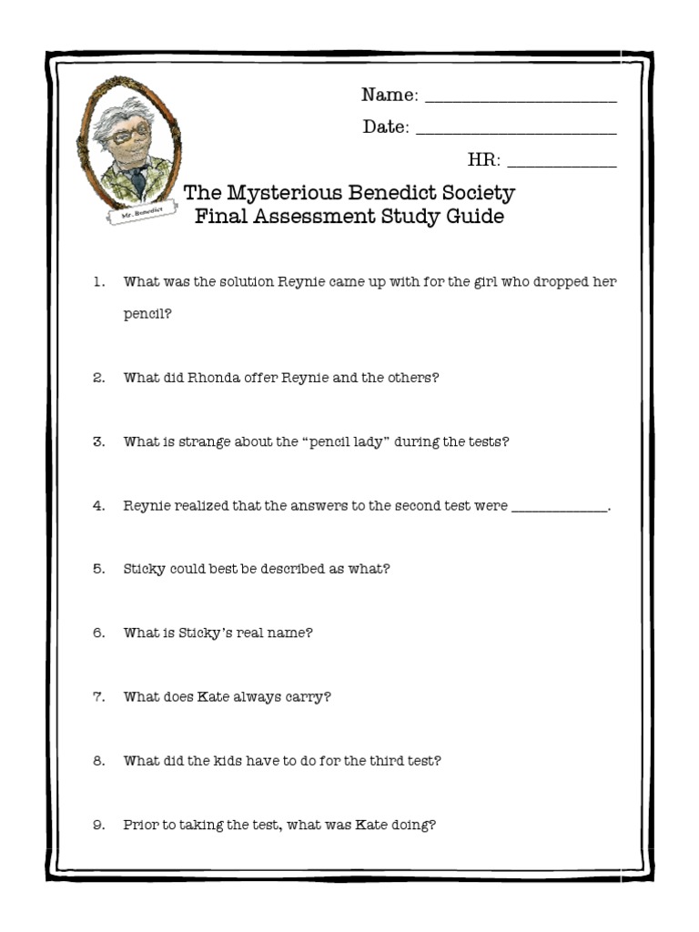 Mysterious Benedict Society StudyGuide | PDF