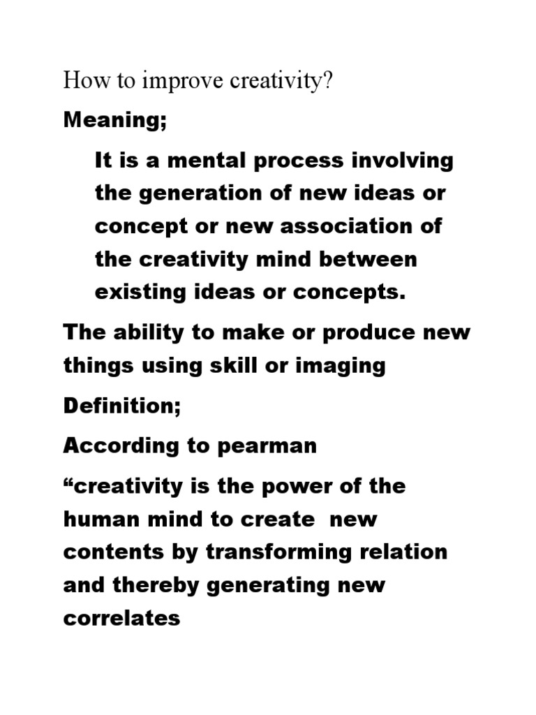 How To Improve Creativity | PDF | Creativity | Intelligence