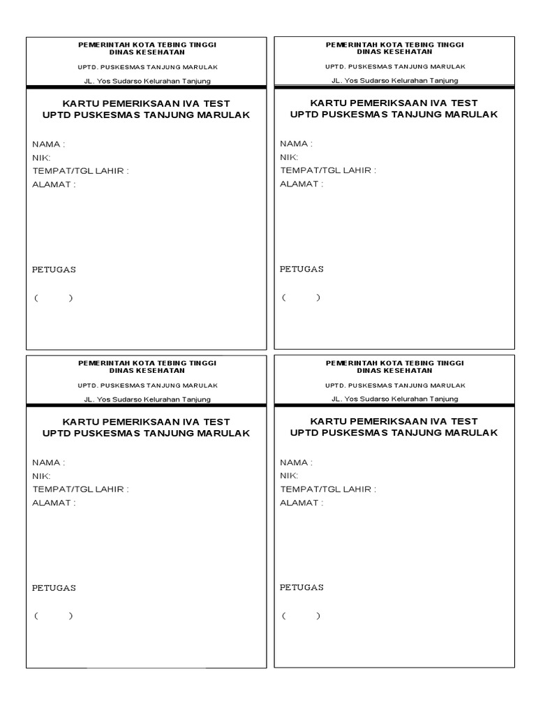 Kartu Iva Test | PDF