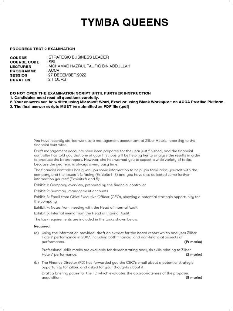 Tymba Queens: Section 3 - Exam Success Skills Development | PDF | Test ...