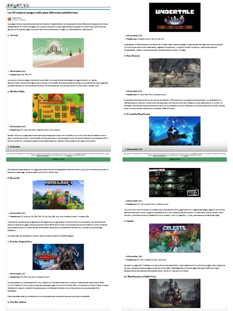 Los 50 Mejores Juegos Indie para Diferentes Plataformas - Liga de ... Los 50 Mejores Juegos Indie para Diferentes Plataformas - Liga de ...