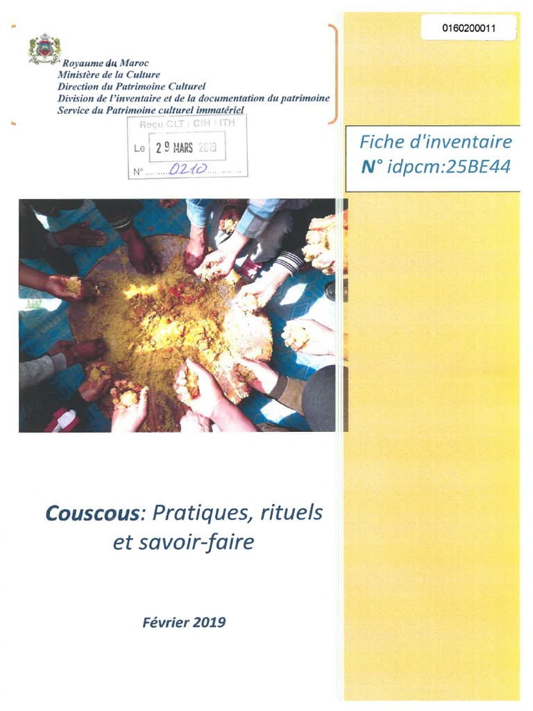 Couscous : Patrimoine culturel marocain | PDF | Héritage culturel | Maroc