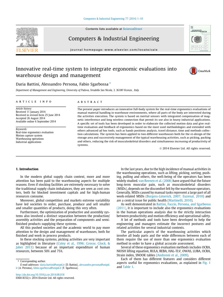 2014 - Battini - Innovative Real Time System To Integrate Ergonomic ...