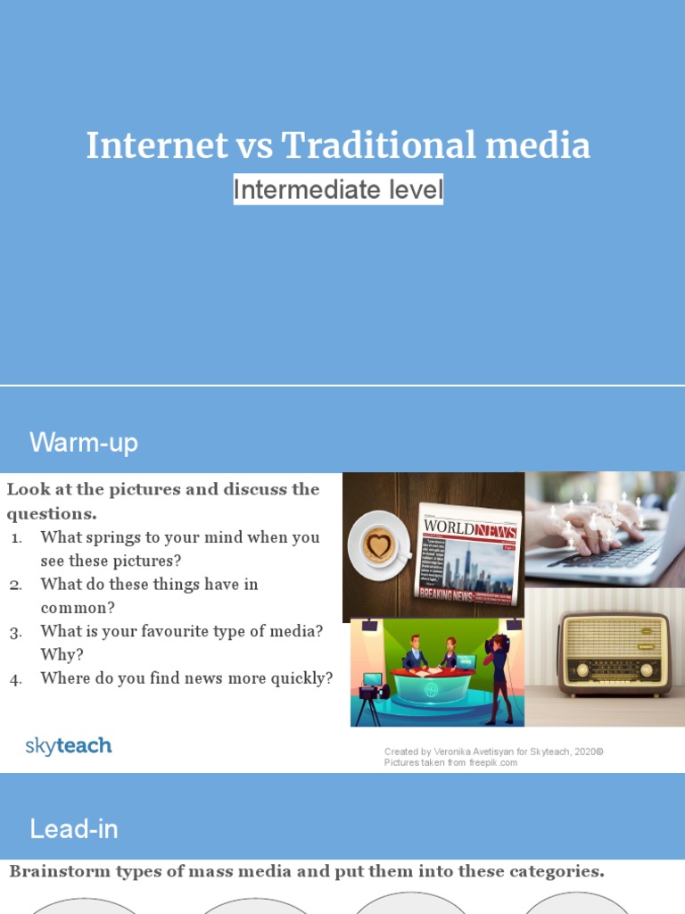 Internet Vs Traditional Media Worksheet | PDF | Mass Media | News